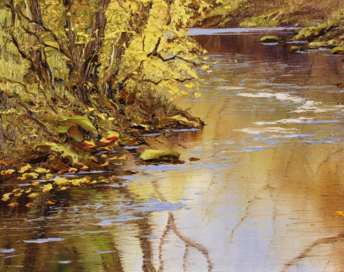 Terry Evans, original painting, Autumnal Afternoon, North Yorkshire
