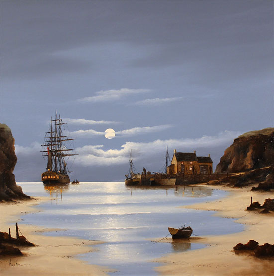 Alex Hill, original painting, Low Tide at Smuggler's Cove