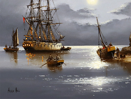 Moonlight Smugglers | Original painting by Alex Hill | York Fine Arts