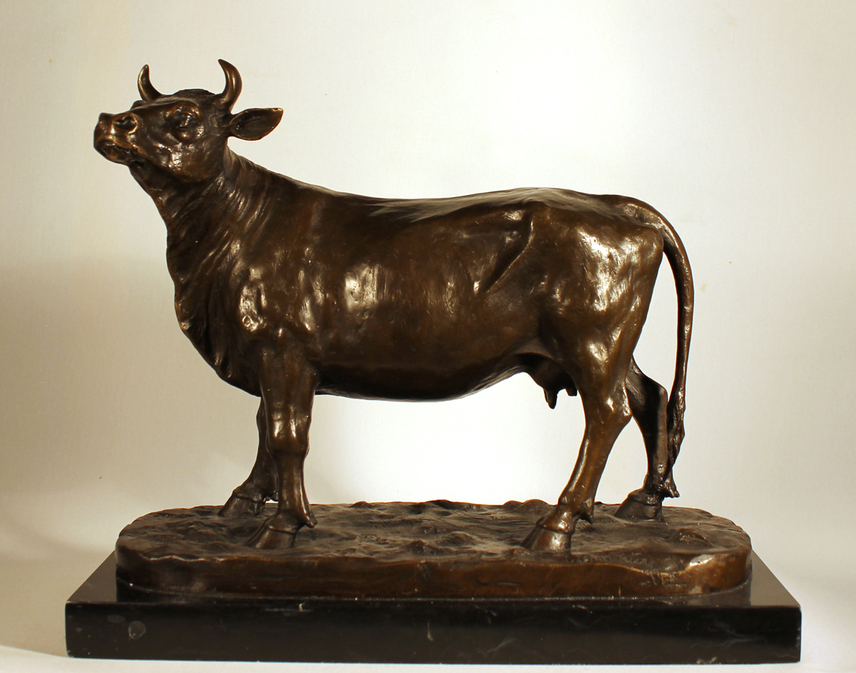 Bronze Statue, bronze, Cow