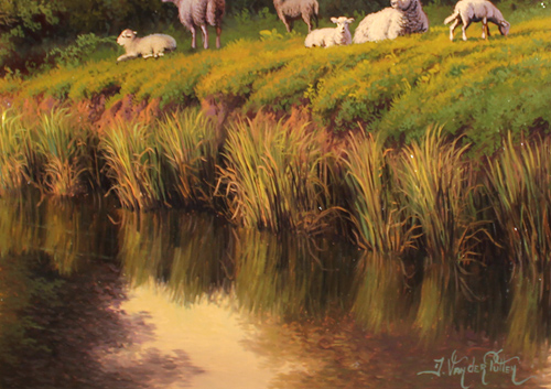 Daniel Van Der Putten, original painting, Sun Setting, Nether Hayford ...