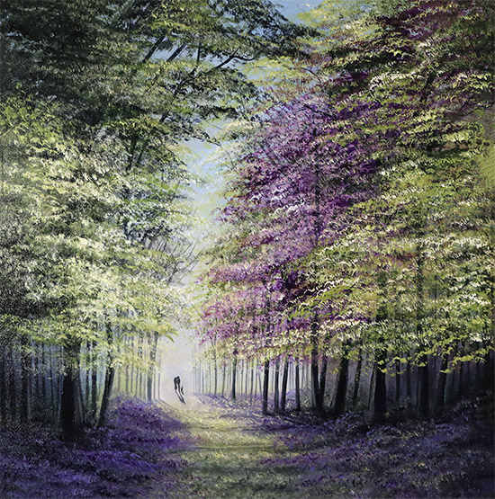 Jay Nottingham, Original oil painting on panel, Spring Wood 20x20ins ...