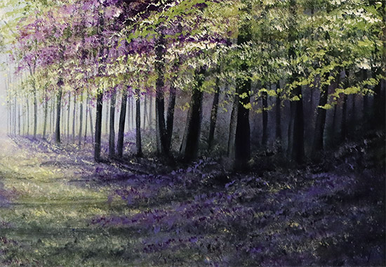 Jay Nottingham, Original oil painting on panel, Spring Wood 20x20ins ...