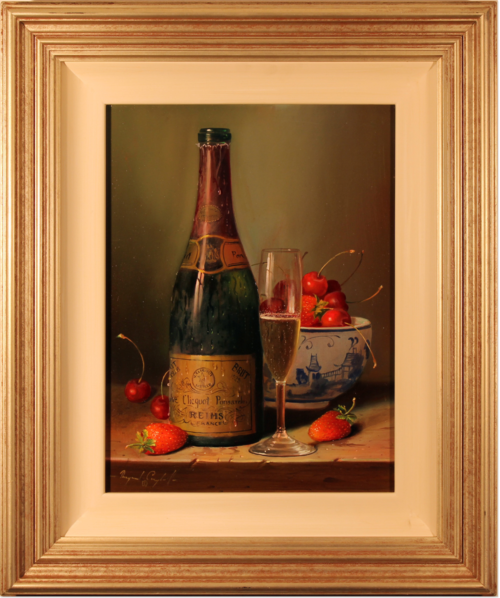 Raymond Campbell, original painting, Cliquot and Fruit