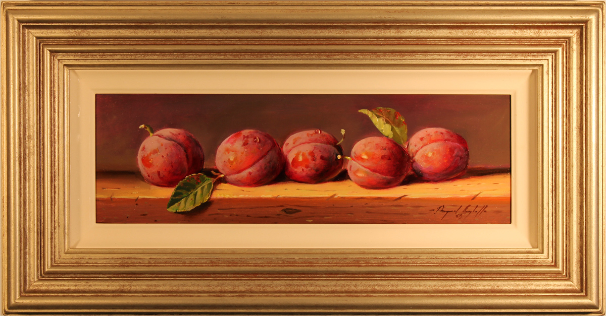 Raymond Campbell, original painting, Plums, Still Life