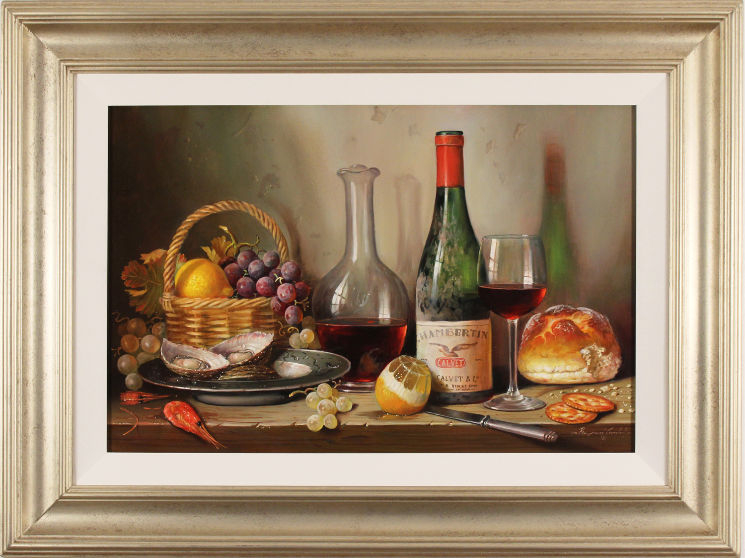 Raymond Campbell, original painting, Chambertin 1962