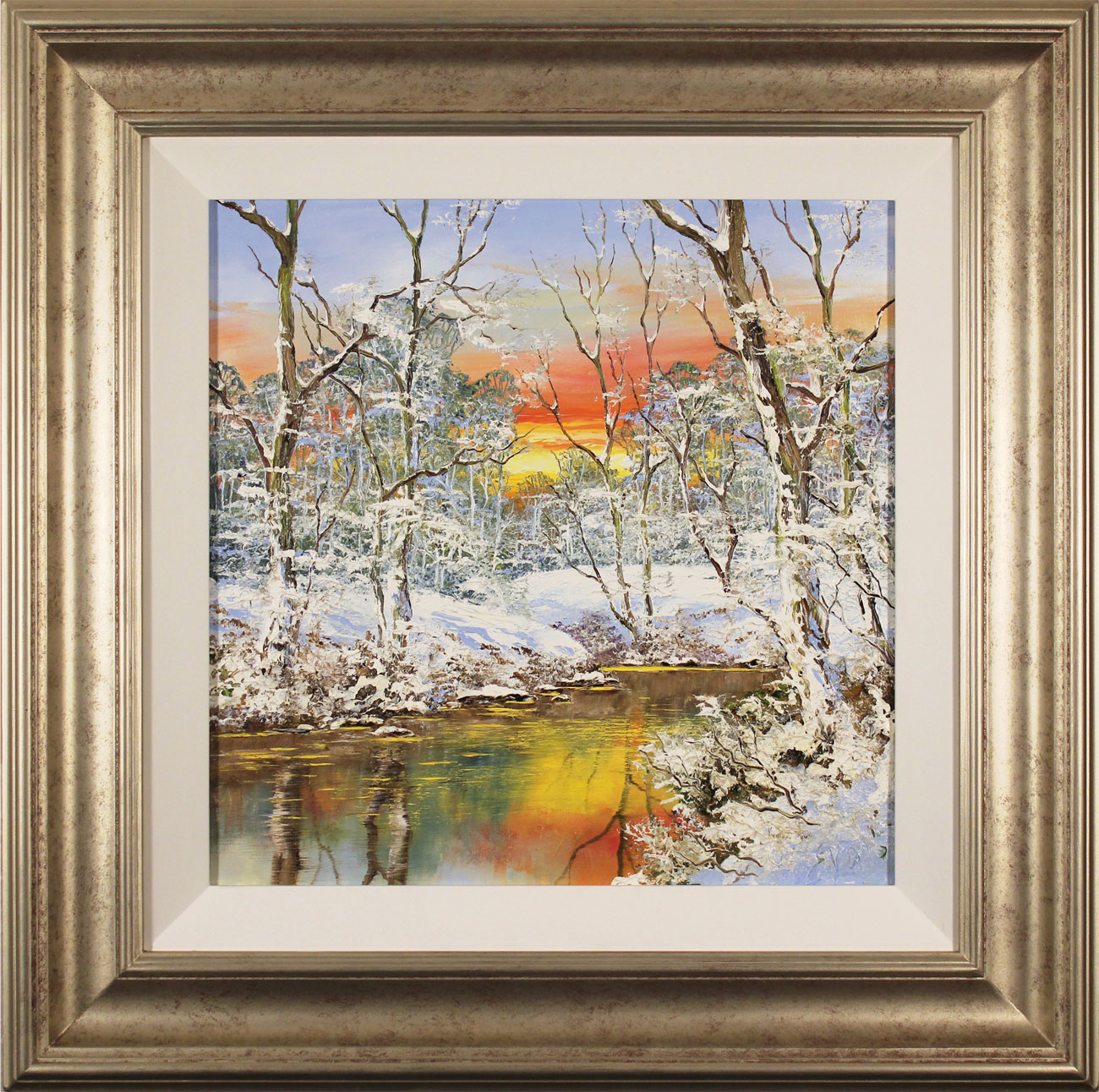 Burning Winter Sunset | Original painting by Terry Evans | York Fine Arts