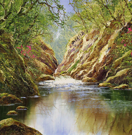 Terry Evans, original painting, Yorkshire Dales Wood