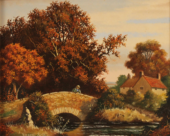 Vincent Selby, Original oil painting on panel, Autumn, One of a Set of ...