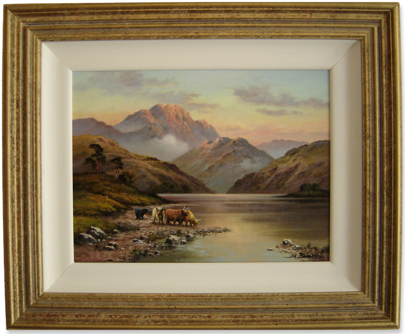 Wendy Reeves, Original oil painting on canvas, Hill Scene with Cattle ...